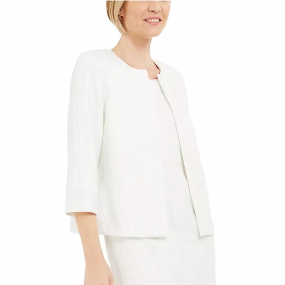 Kasper | Jackets & Coats | Nwt Kasper Metallic Flyaway Jacket Vanilla ...